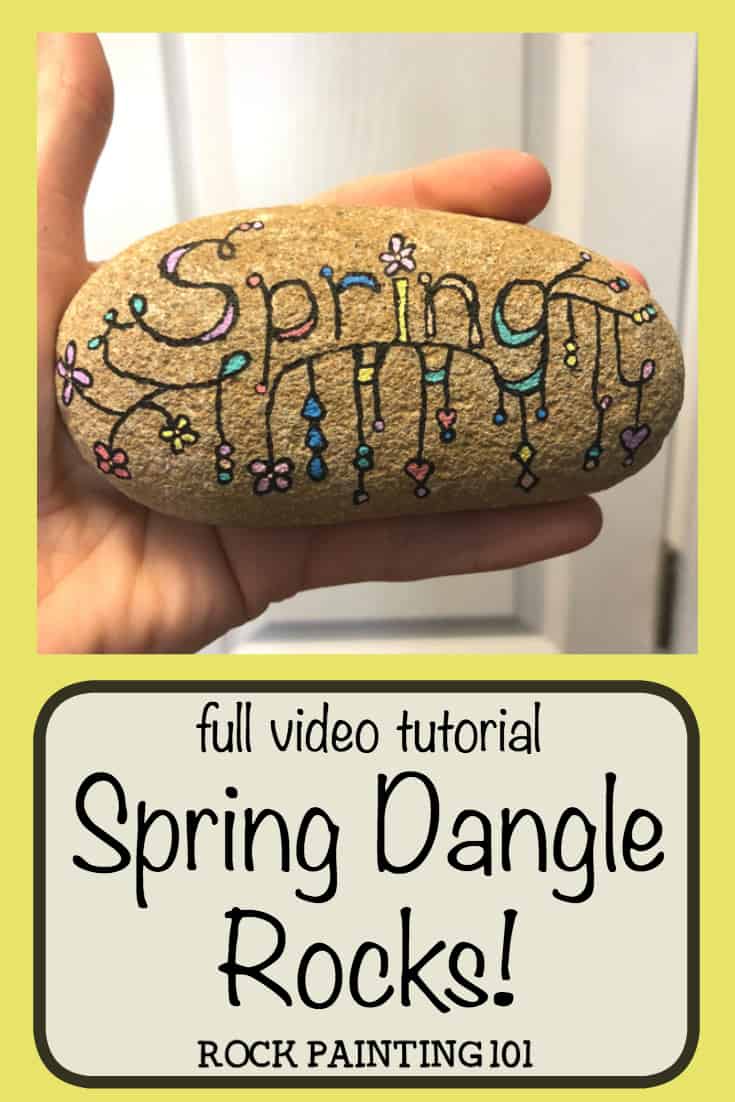 Zendangle Spring Rocks ~ Creating fun dangles doodles on painted rocks