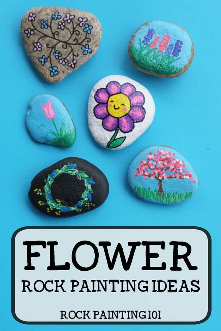 19 easy flower rocks that will make people smile - Rock Painting 101