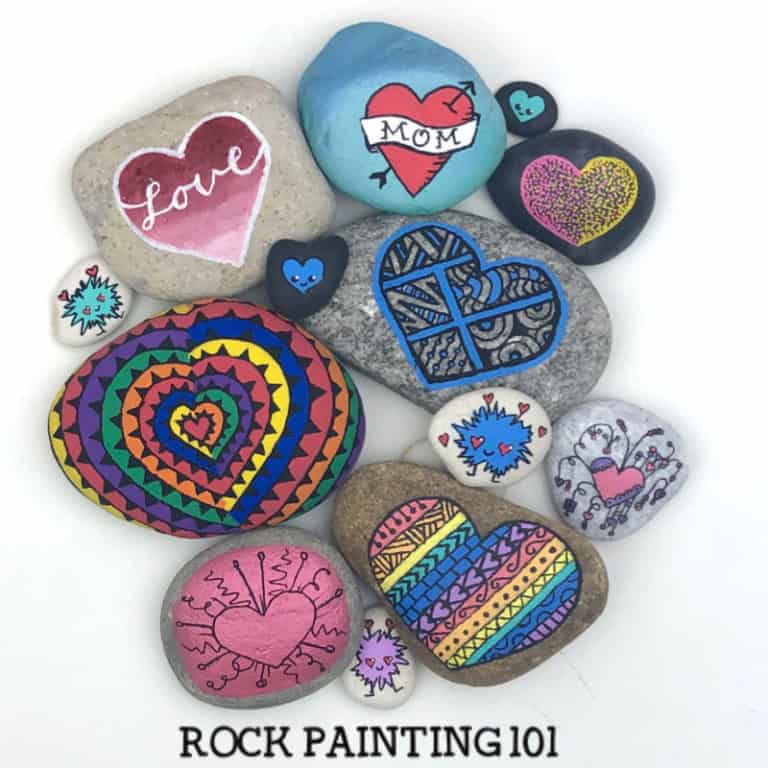 43 lovely painted heart rocks you can easily learn how to make