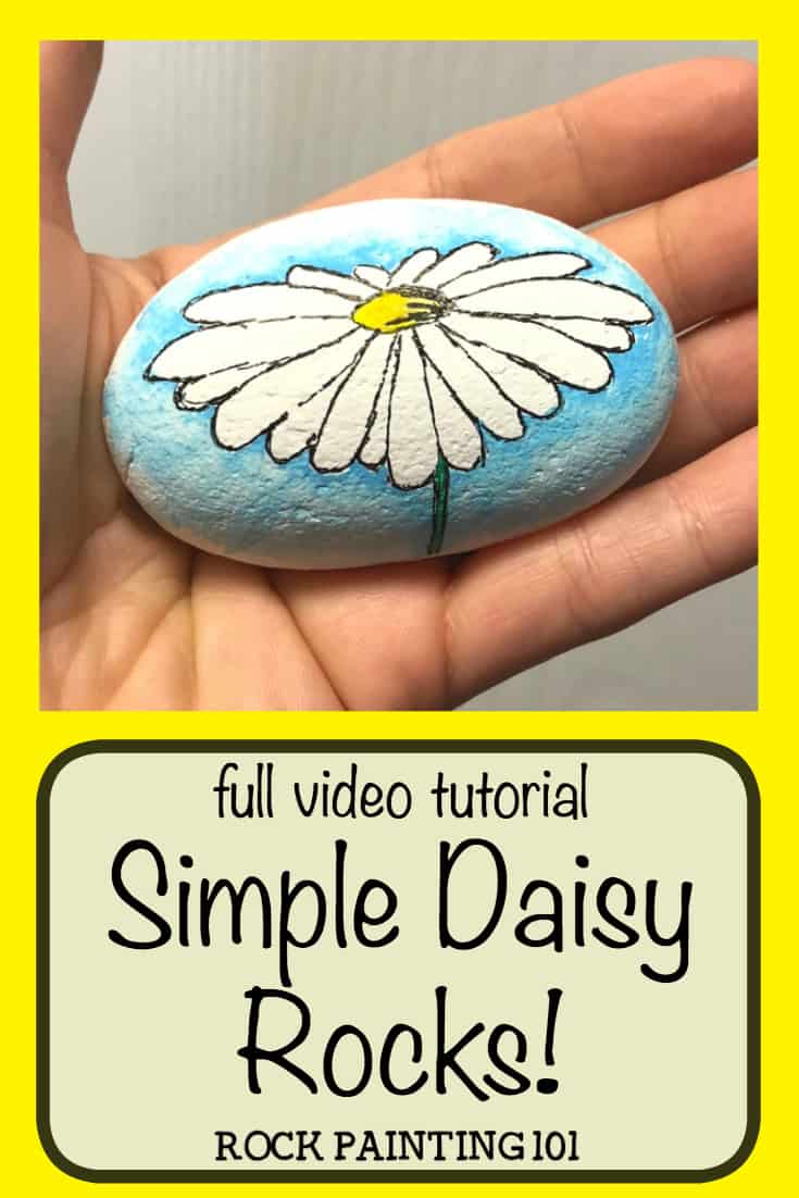 How to make a simple watercolor effect on a rock - Rock Painting 101