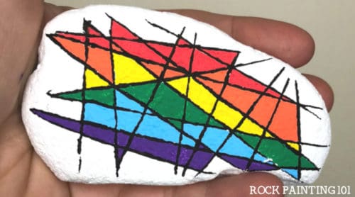 How to make a perfectly straight line on a rock - Rock Painting 101