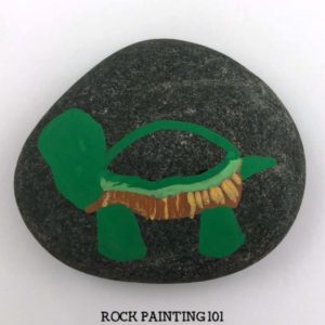How to easily paint a turtle to make a fun rock - Rock Painting 101