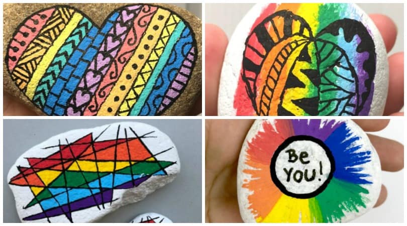 18 Rainbow Rock Painting Tutorials that make Stunning Rainbow Art!