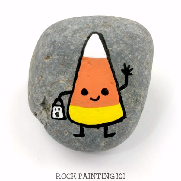How to make adorable candy corn painted rocks - Rock Painting 101