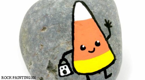 How to make adorable candy corn painted rocks - Rock Painting 101