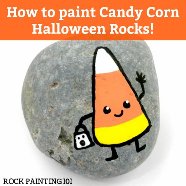 How to make adorable candy corn painted rocks - Rock Painting 101