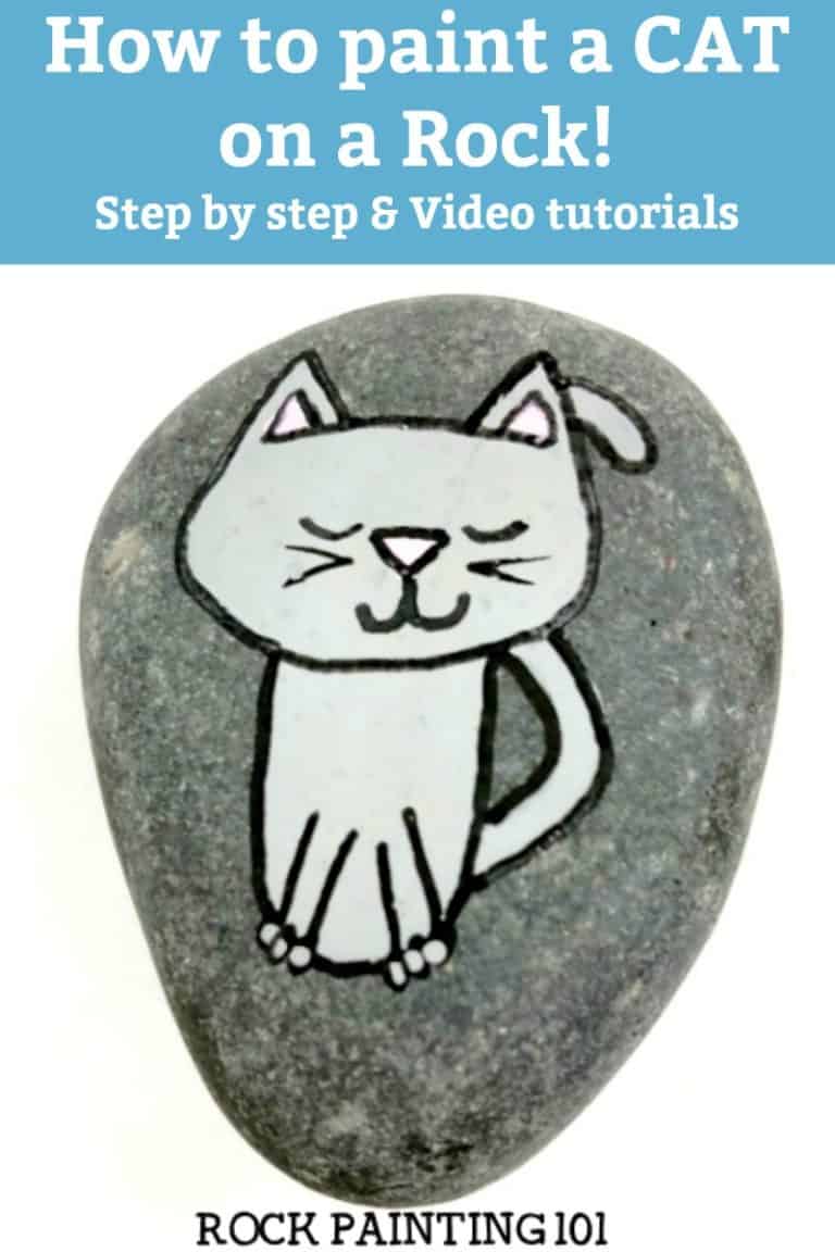 How to paint a cat to make a cute painted rock - Rock Painting 101