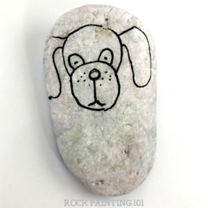 How to paint a dog to make a fun rock - Rock Painting 101