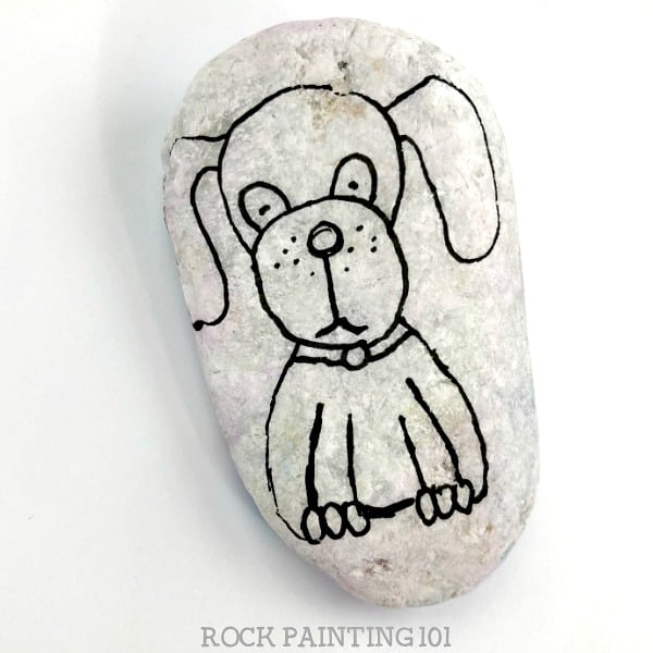 How to paint a dog to make a fun rock - Rock Painting 101