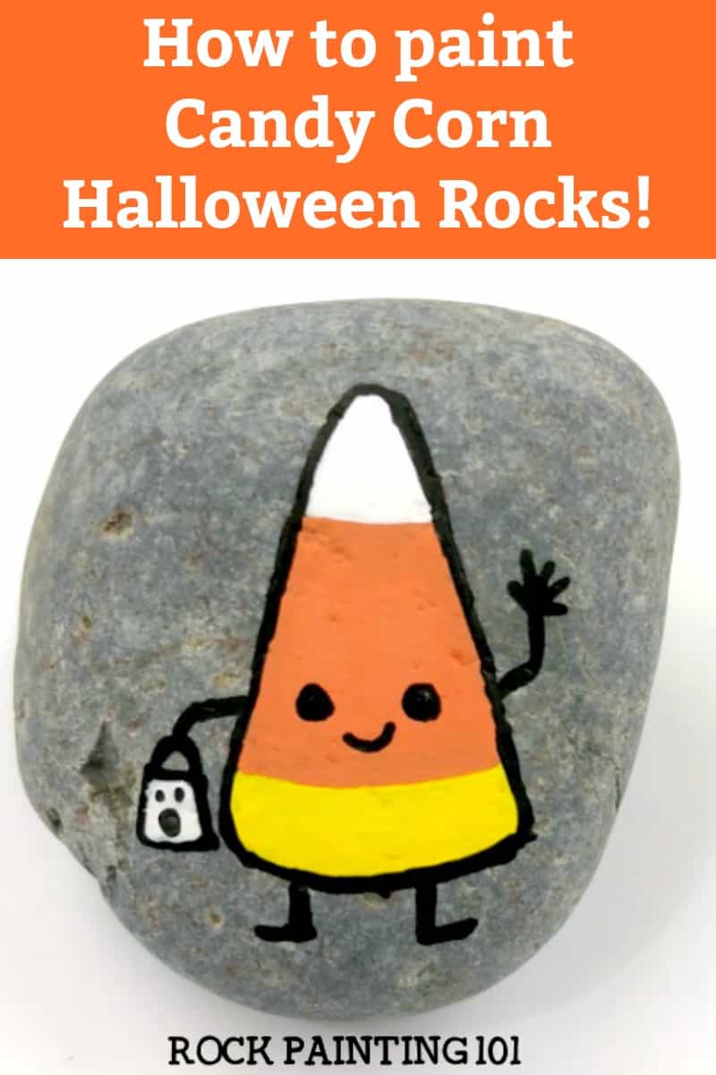 How to make adorable candy corn painted rocks - Rock Painting 101