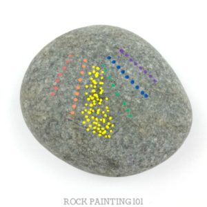 How to make a beautiful rainbow pointillism hearts on rocks - Rock ...