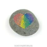 How to make a beautiful rainbow pointillism hearts on rocks - Rock ...