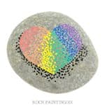 How to make a beautiful rainbow pointillism hearts on rocks - Rock ...