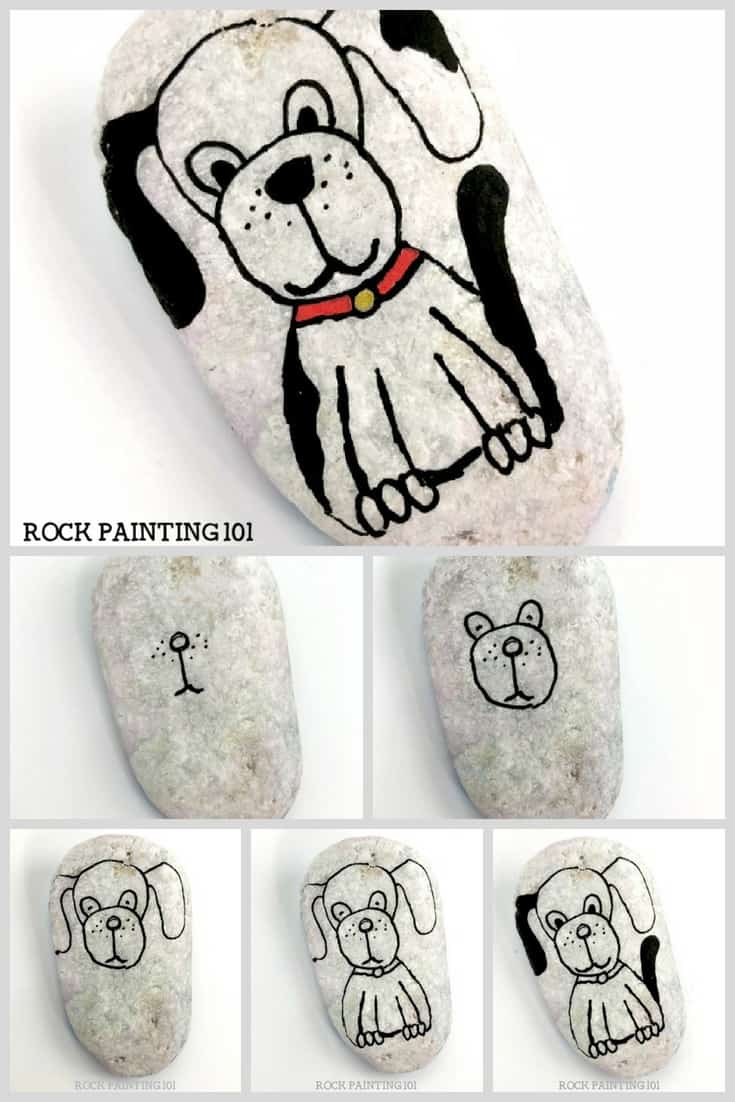 How to paint a dog to make a fun rock - Rock Painting 101