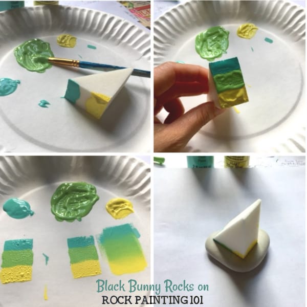 How to easily make a gradient background on rocks - Rock Painting 101