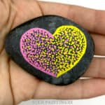 How to make an easy pointillism heart painted rock - Rock Painting 101