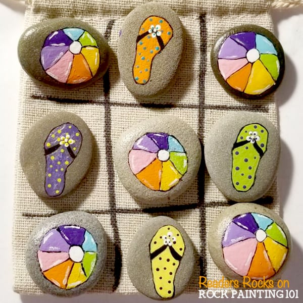 How to make fun tic tac toe rocks for your kids - Rock Painting 101