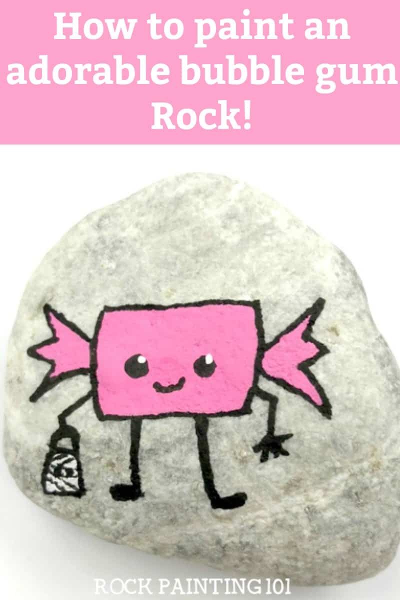 How to make an adorable bubble gum painted rock - Rock Painting 101
