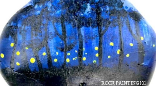 How to make beautiful fireflies on your night painted rock. - Rock ...