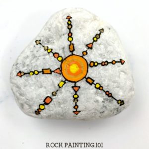How to make a unique sun zendangle painted rock - Rock Painting 101