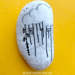 How to make a fun raincloud zendangle painted rock - Rock Painting 101