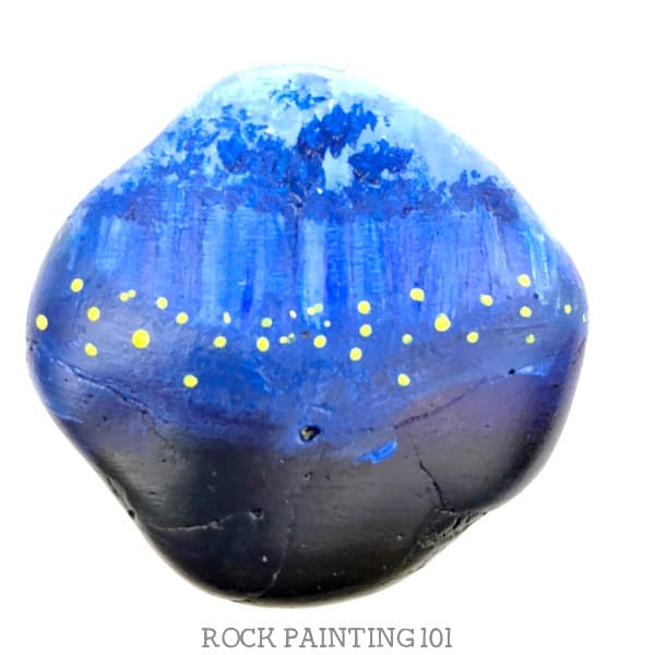 How to make beautiful fireflies on your night painted rock. - Rock ...