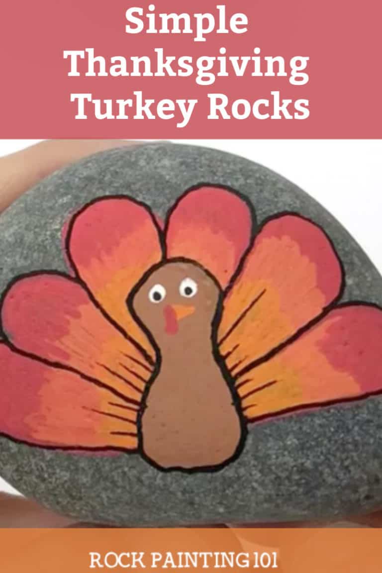 How to paint an easy turkey to make a fun fall painted rock