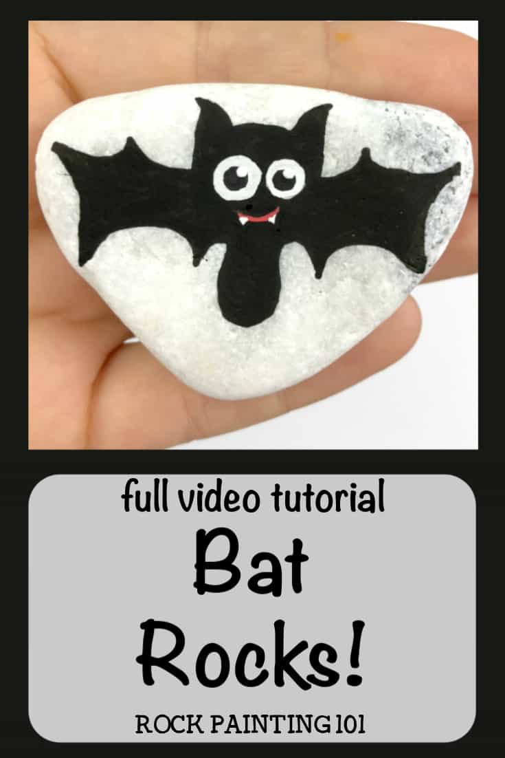 How to paint a bat for amazing Halloween rocks - Rock Painting 101