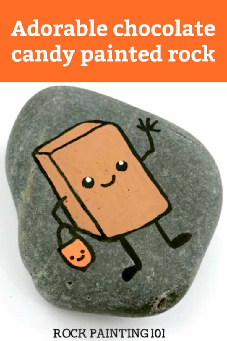 How to make a fun chocolate bar painted rock - Rock Painting 101