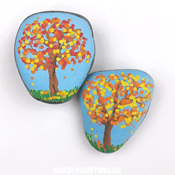 12 easy fall rock painting ideas