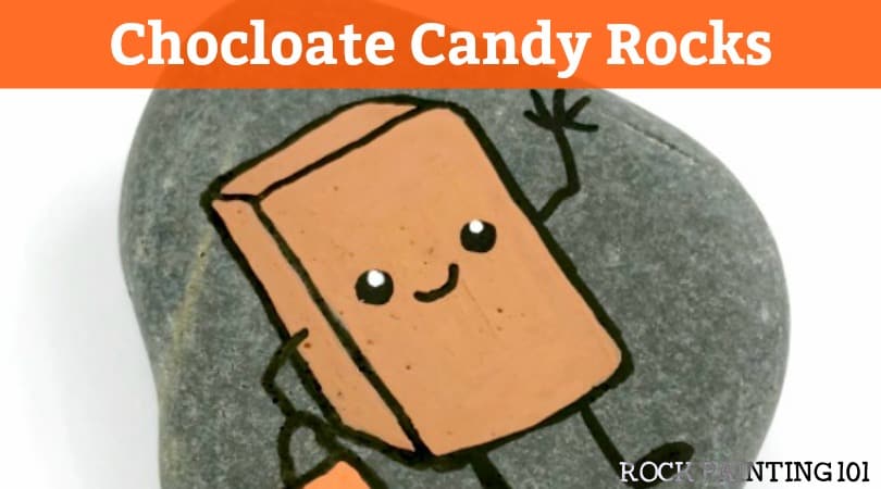 How to make a fun chocolate bar painted rock - Rock Painting 101