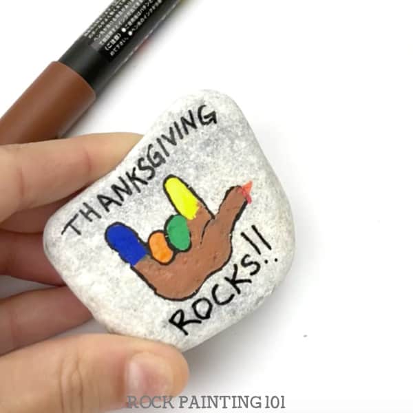 How to make a fun Thanksgiving Rocks turkey painted rock