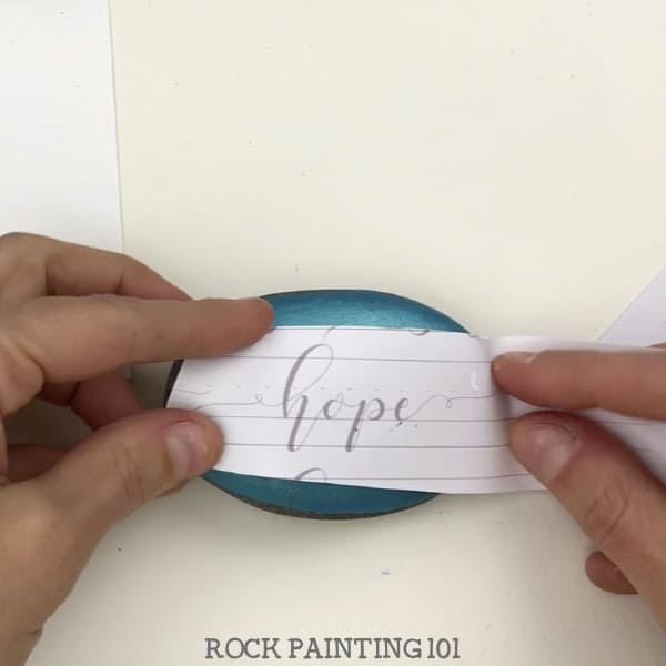 How to use carbon paper to hand letter on rocks - Rock Painting 101
