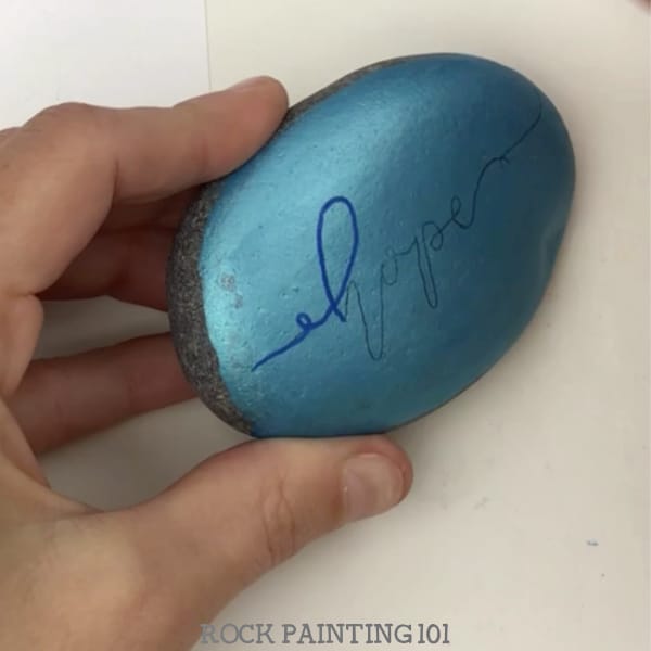 How to use carbon paper to hand letter on rocks - Rock Painting 101