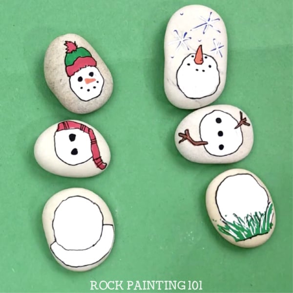How to make snowman painted rocks for an amazing gift!
