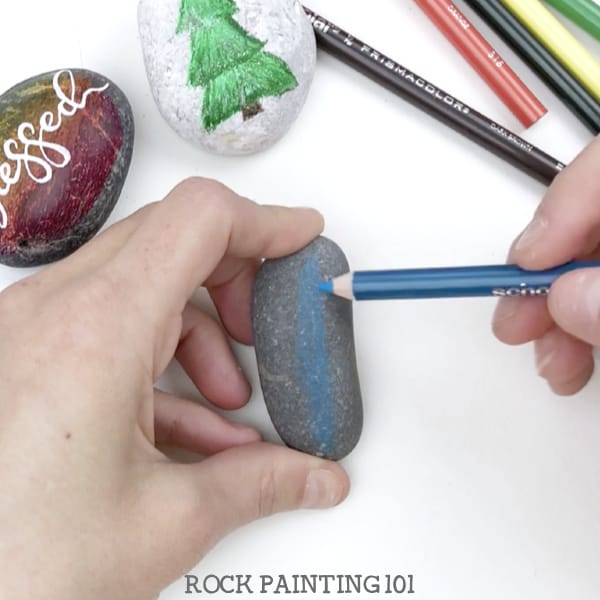 How to use colored pencils to paint rock - Rock Painting 101