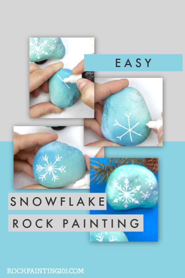 How to draw a snowflake to make a fun winter painted rock