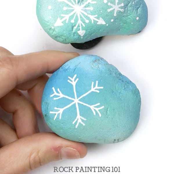 How to draw a snowflake to make a fun winter painted rock