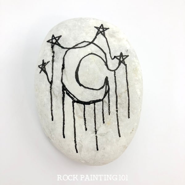 Hot to paint dreamy moon rocks with Zendangles - Rock Painting 101