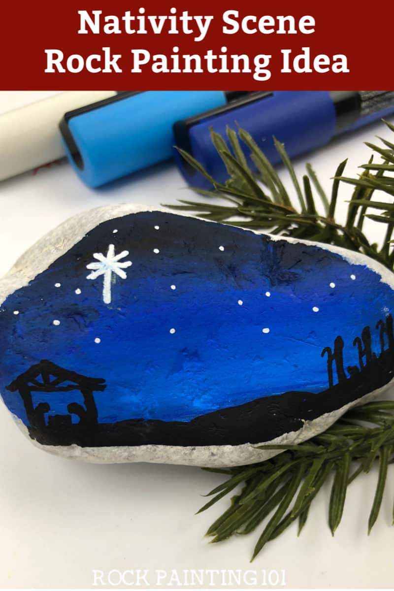 How to paint a nativity scene onto rocks - Rock Painting 101