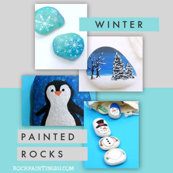 9 easy winter rock painting ideas - Rock Painting 101