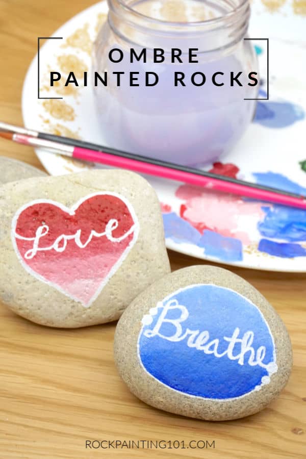 How to paint an ombre background on a rock - Rock Painting 101
