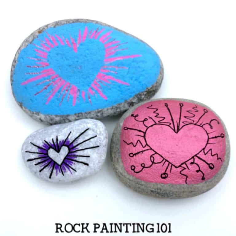43 lovely painted heart rocks you can easily learn how to make