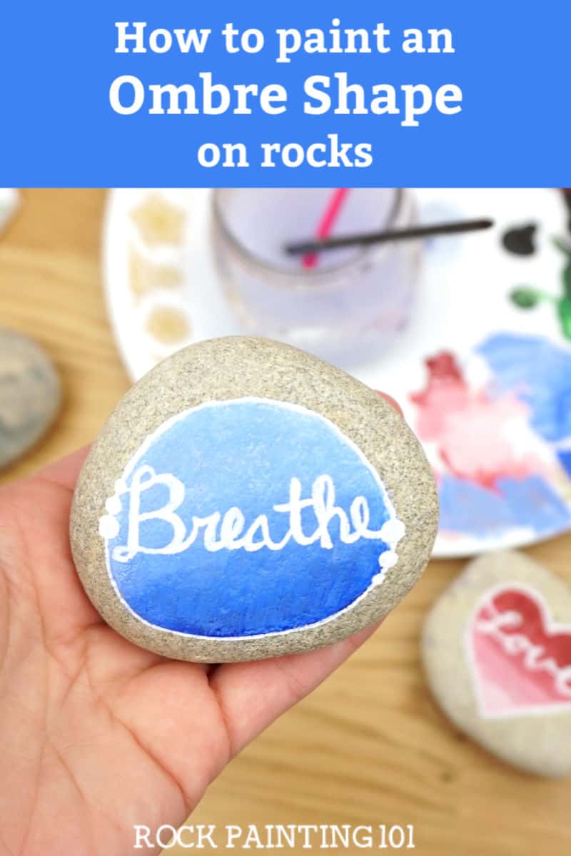 How to paint an ombre background on a rock - Rock Painting 101