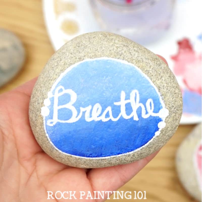 How to paint an ombre background on a rock - Rock Painting 101