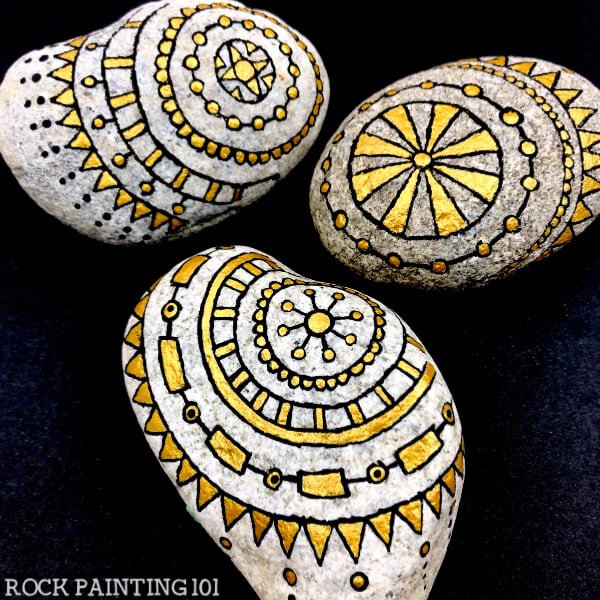 Easy Mandala Art for Rocks - Rock Painting 101