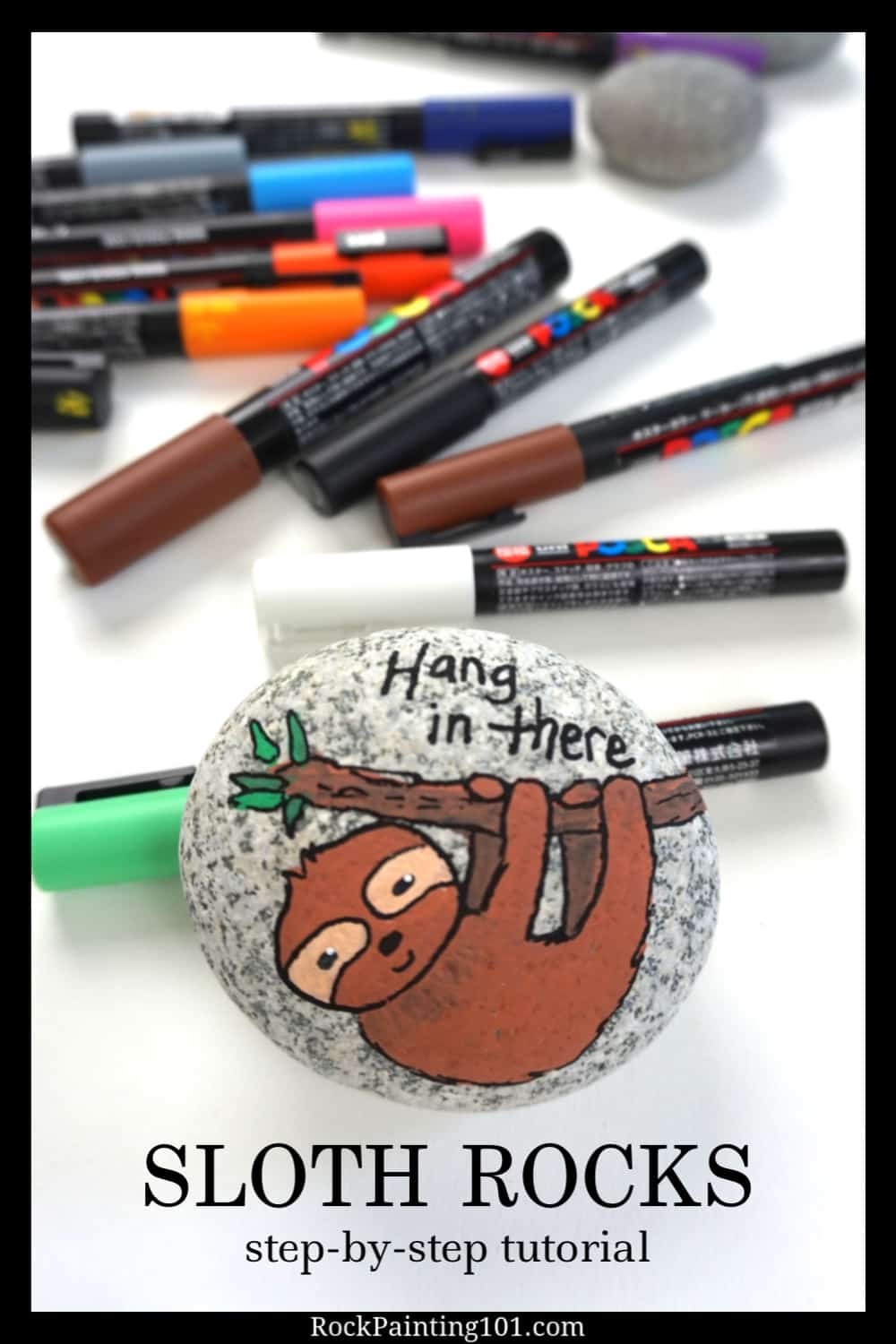 How to paint a sloth - Rock Painting 101