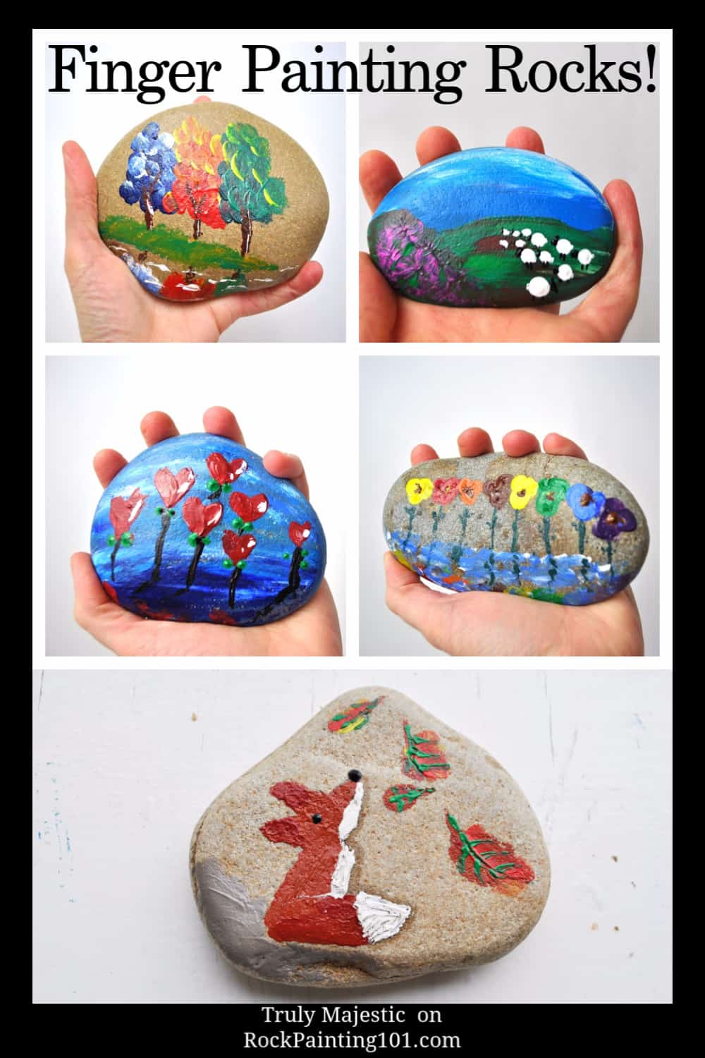 Finger Painted Rock Designs - Rock Painting 101