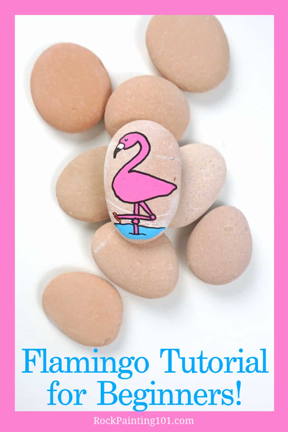 How to make flamingo painted rocks - Rock Painting 101