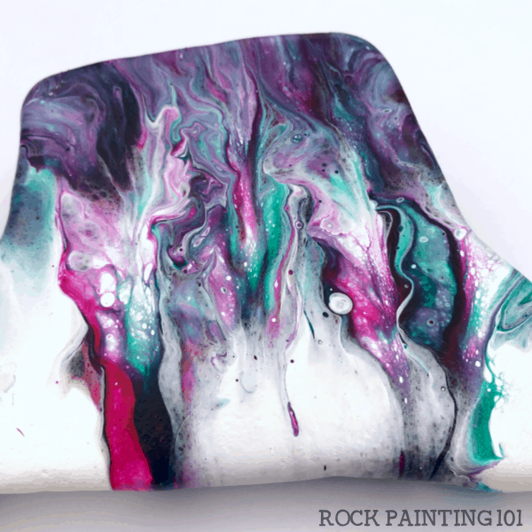 Vertical blow painting with straws - Rock Painting 101